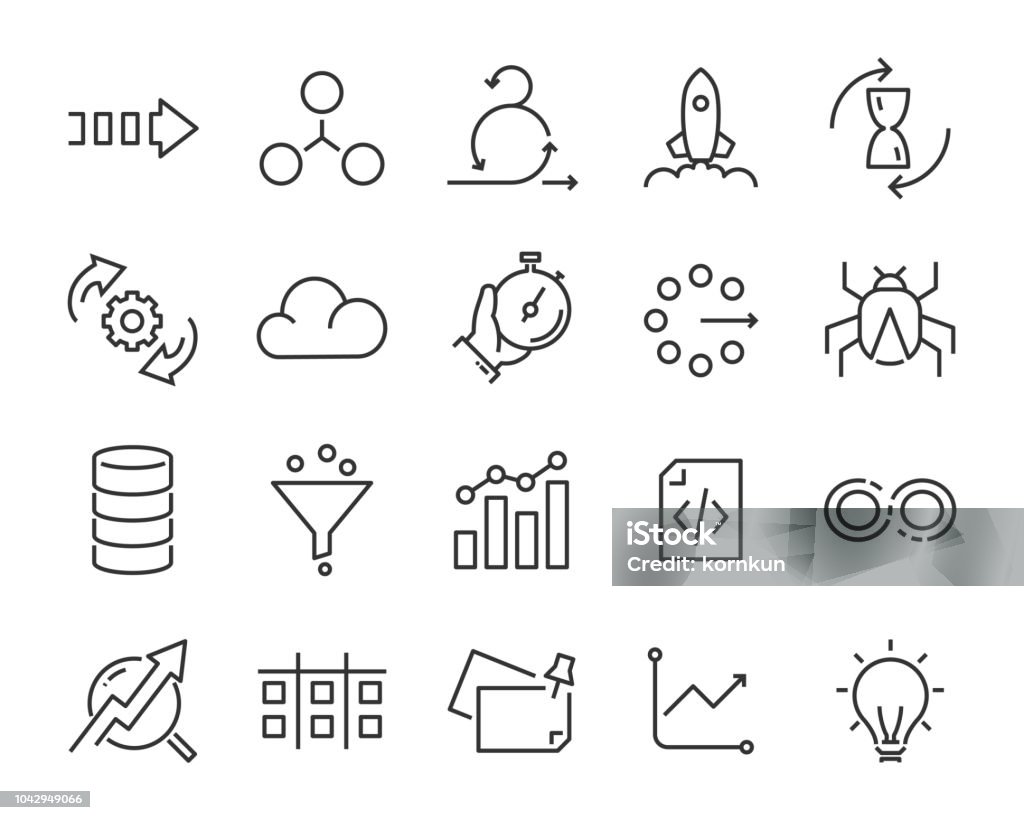 Vetores De Simples Conjunto De Ícones De Linha Do Vetor Conter Tal Icon