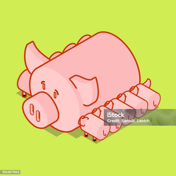 Sows And Piglets Mother Pig Piggy Isometry Farm Animal Vector ... Sows And Piglets Mother Pig Piggy Isometry Farm Animal Vector ...