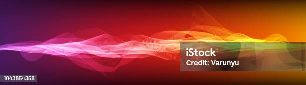 Panorama Colorful Digital Sound Wave Backgroundtechnology And
