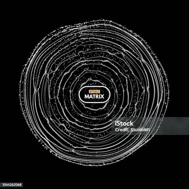 3d Bola Abstrak Array Dengan Partikel Dinamis Elemen Sains Dan