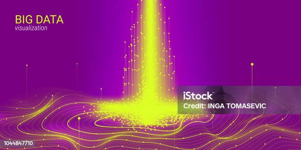 Visualisasi Big Data Gelombang 3d Infografis Analisis Ilustrasi Stok