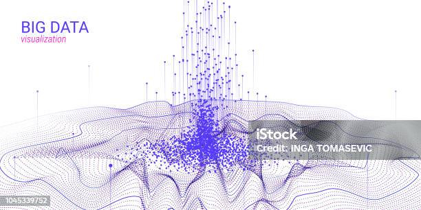 Visualisasi Big Data Gelombang 3d Infografis Analisis Ilustrasi Stok