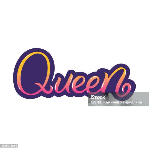 Stiker Huruf Yang Digambar Tangan Prasasti Ratu Desain Sempurna Untuk