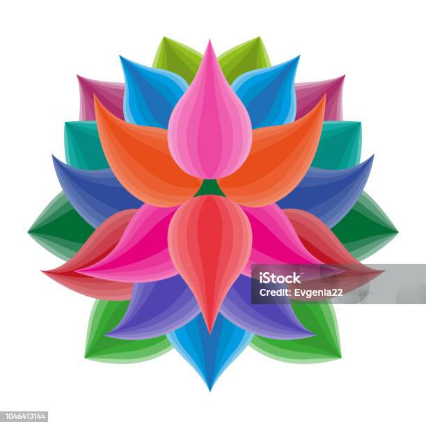 Symbole De Fleur De Lotus Belle Icône Vecteur Coloré Symbole De Signe