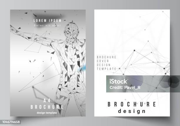 Tata Letak Vektor Format A4 Mencakup Templat Desain Mockup Untuk Brosur