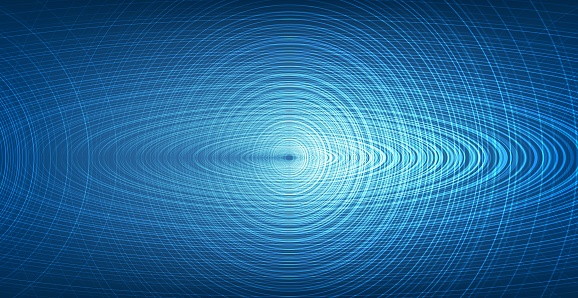 Abstract Circle Blue Digital Sound Wave Teknologi Dan Konsep Gelombang