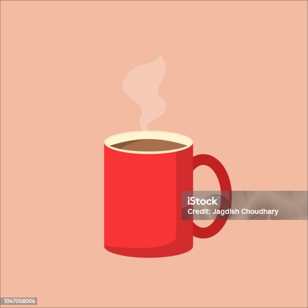 Illustration De La Tasse À Café Rouge Avec De La Vapeur Image