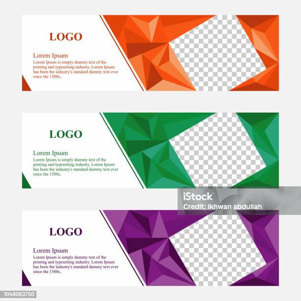 Vektor Abstrak Horizontal Web Banner Template Photo Picture Space