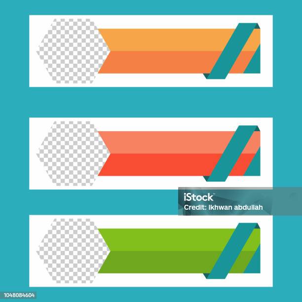 Vektor Abstrak Horizontal Web Banner Template Photo Picture Space