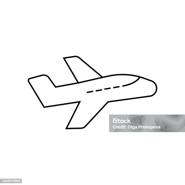 Icône De Lavion Dans Le Style De Contour Mince Passager Aviation