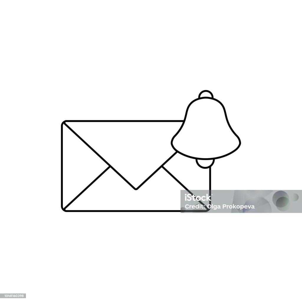 Messages Notification Line Art Icon Template Stock Illustration ... Messages Notification Line Art Icon Template Stock Illustration ...