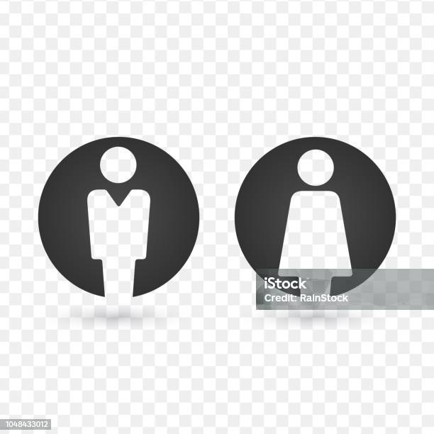 Vector Male And Female Icon Set Gentleman And Lady Toilet Sign Man And