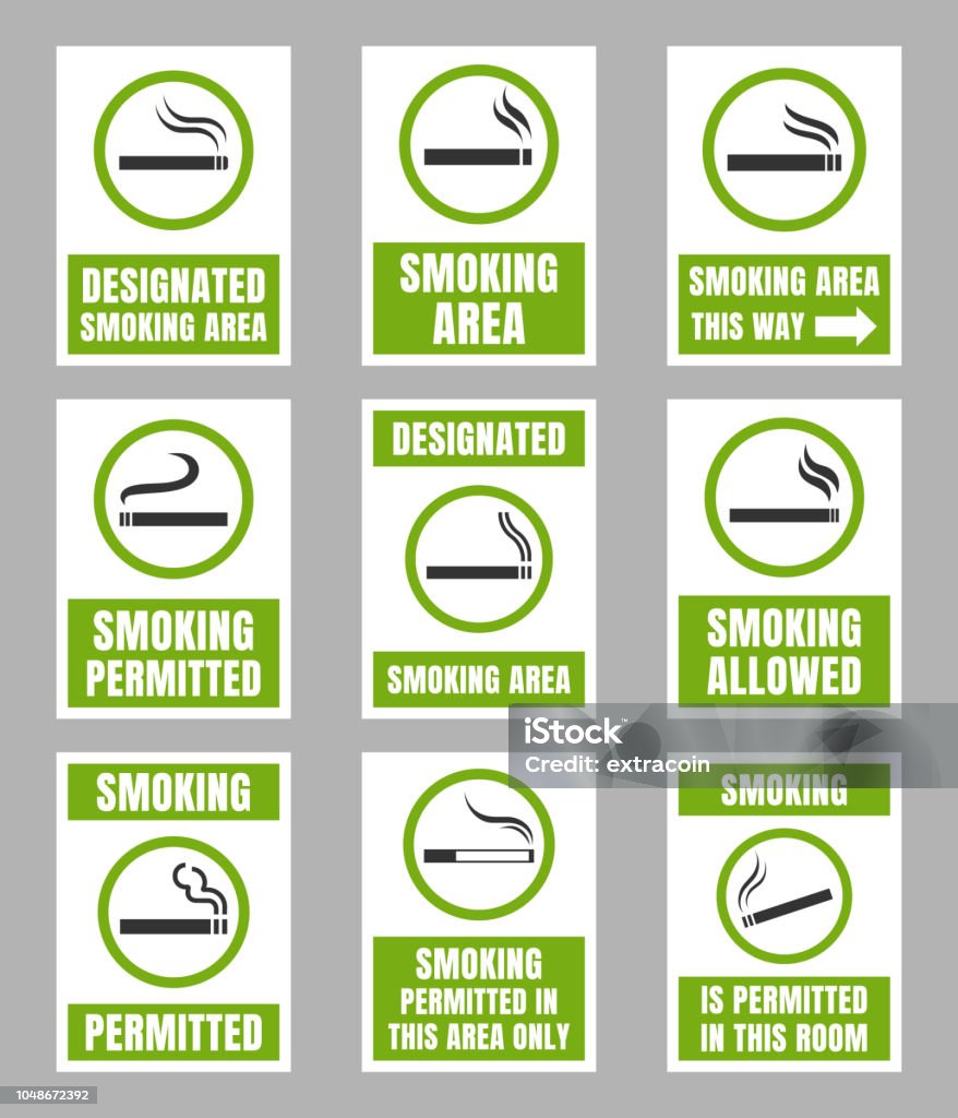 Vetores de Área Específica Para Fumar Sinal Conjunto Lugar De Fumar e ... Vetores de Área Específica Para Fumar Sinal Conjunto Lugar De Fumar e ...