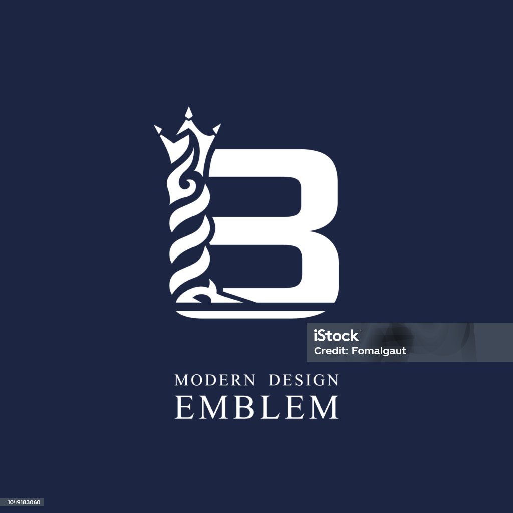 Lettre Majuscule B Graceful Style Royal Conception De Lart Minimal Logo
