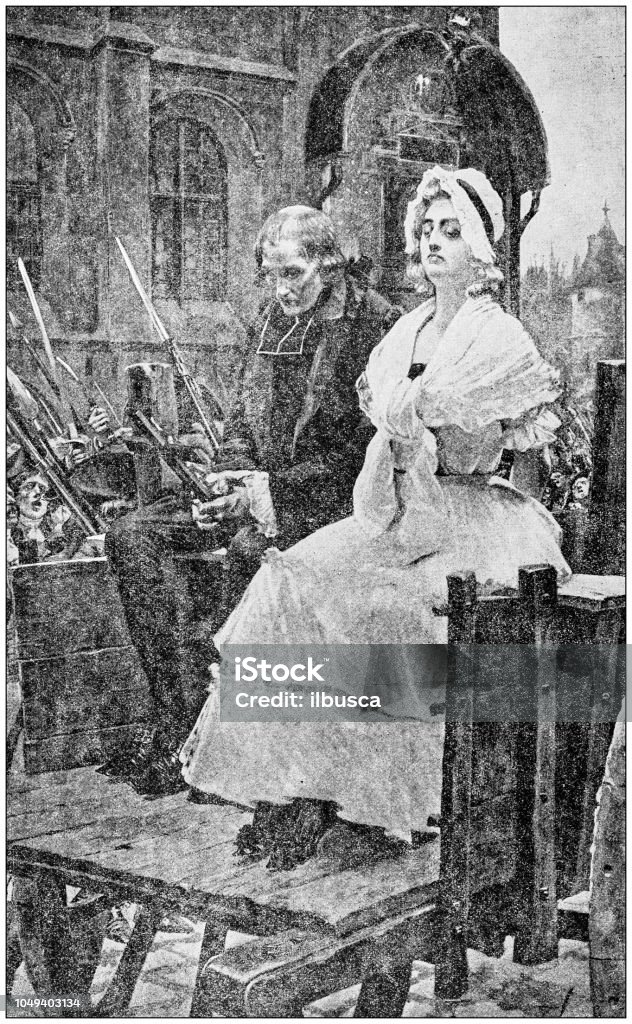 Ilustrasi Lukisan Antik Marie Antoinette Execution Ilustrasi Stok