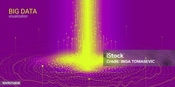 Visualisasi Big Data Gelombang 3d Infografis Analisis Ilustrasi Stok