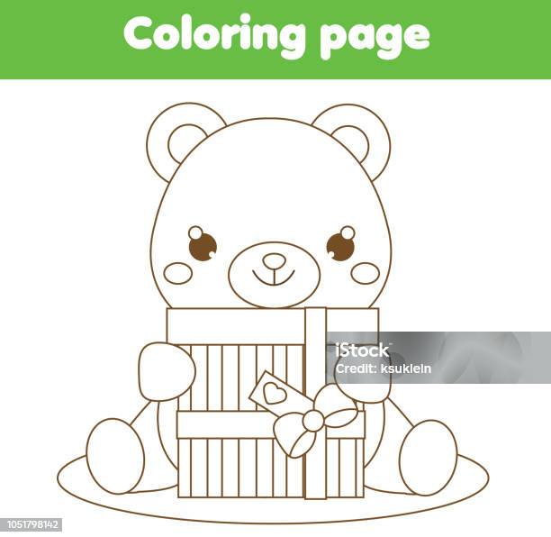 Halaman Mewarnai Untuk Anakanak Lucu Boneka Beruang Memegang Kotak ... Halaman Mewarnai Untuk Anakanak Lucu Boneka Beruang Memegang Kotak ...