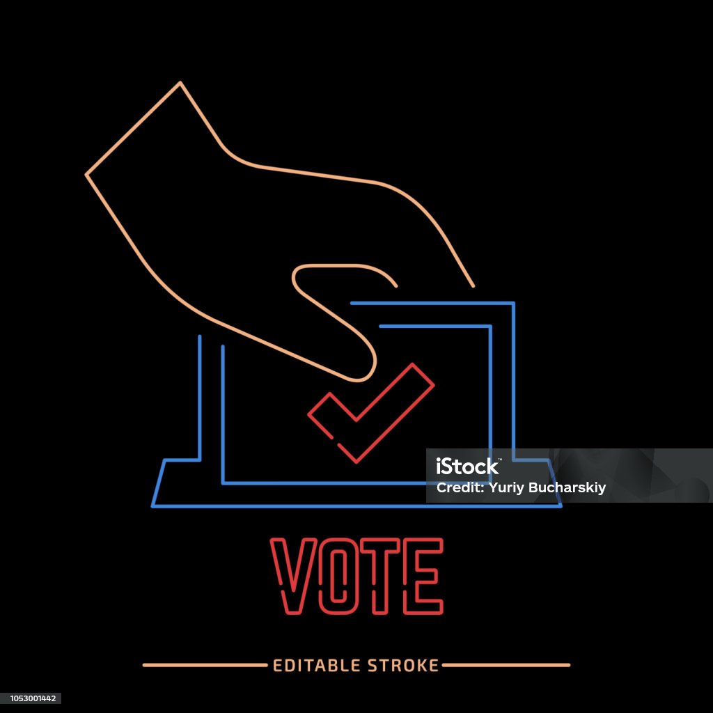 Icône De Vote Ligne Vecteur Avc Modifiable Avec La Main De Lélecteur