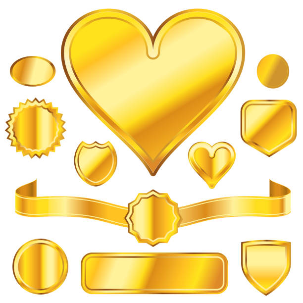 Download Hearts, Golden, Yellow. Royalty-Free Stock Illustration Image ...