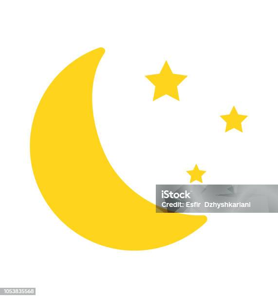 Icône Détoiles Lune Isolé Sur Illustration Vectorielle Fond Blanc