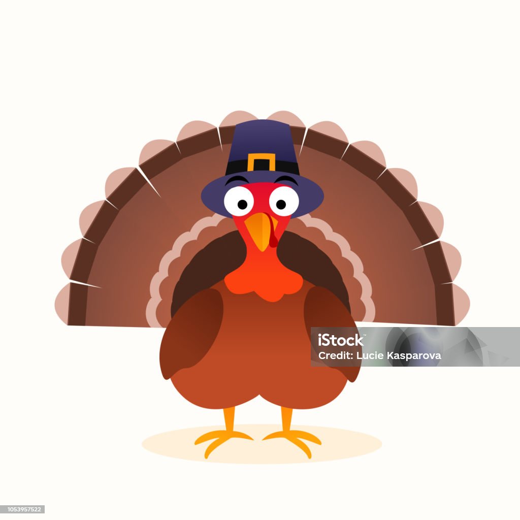 Ilustración De Turquía De Acción De Gracias Aislado Vector Personaje De