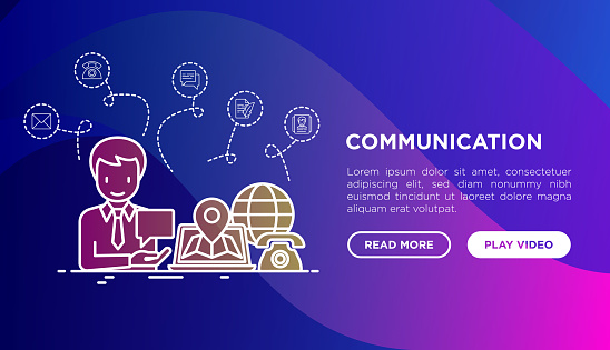 Concept De Communication Lhomme Avec La Bulle Et Les Icônes De La Mince