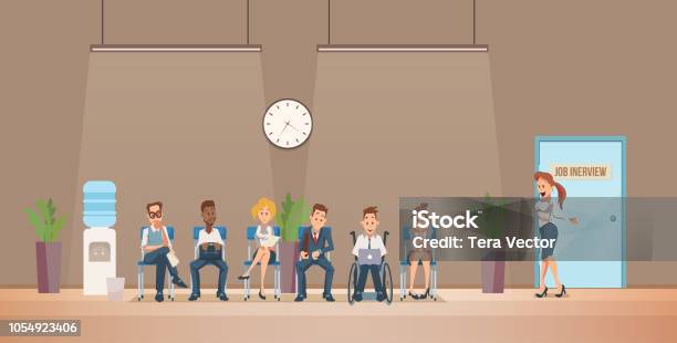 Entretien Dembauche Et De Recrutement Illustration Vectorielle Vecteurs