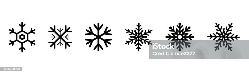 Set Of Black Snowflakes Icons Black Snowflake Snowflakes Template ... Set Of Black Snowflakes Icons Black Snowflake Snowflakes Template ...