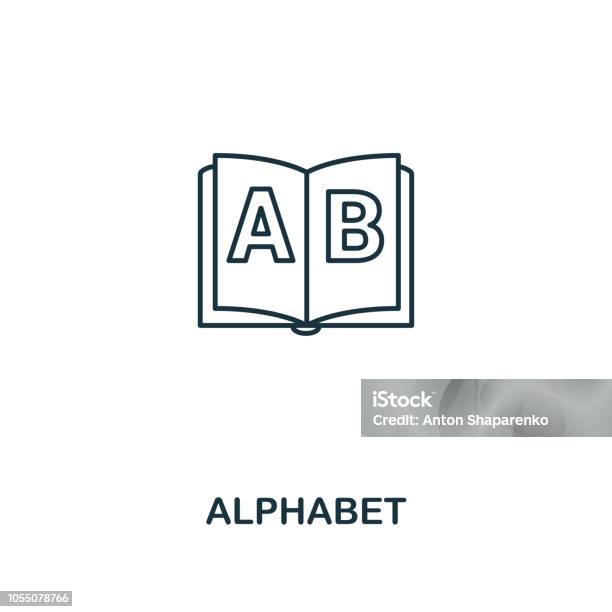 Icône De Alphabet De Contour Création De La Collection Dicônes De