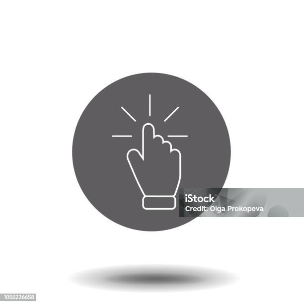 Main Cliquez Sur Icône Vecteur Symbole Du Curseur Appuyez Sur Le