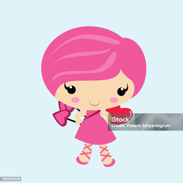 Gadis Kecil Yang Menggemaskan Dan Ceria Dengan Rambut Merah Muda Cupid ... Gadis Kecil Yang Menggemaskan Dan Ceria Dengan Rambut Merah Muda Cupid ...