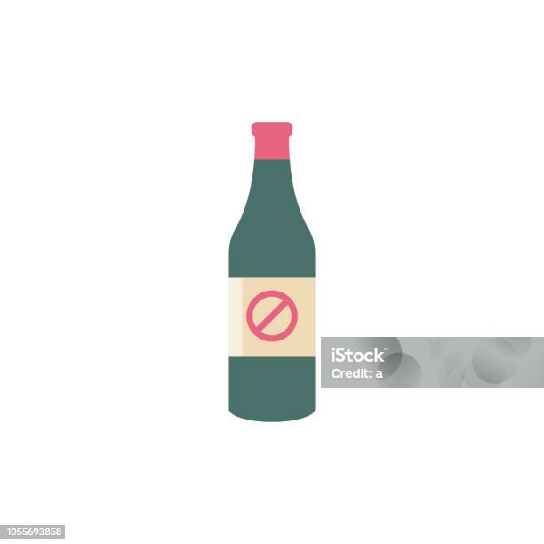 Icône De Vecteur De Bouteille Avec Ne Permis Pas Signe Bar Alcool