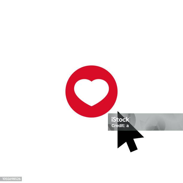 Cliquez Sur Licône Vector Symbole Du Curseur Avec Un Signe De Coeur