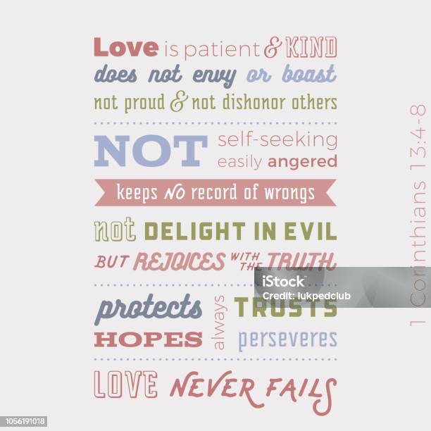 Ilustración De Frase Bíblica De 1 Corintios 138 El Amor Nunca Falla Y