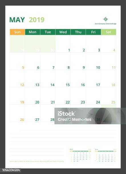 Perencana Kalender 2019 Untuk Ukuran Desain Template A4 Mei Dimulai ... Perencana Kalender 2019 Untuk Ukuran Desain Template A4 Mei Dimulai ...