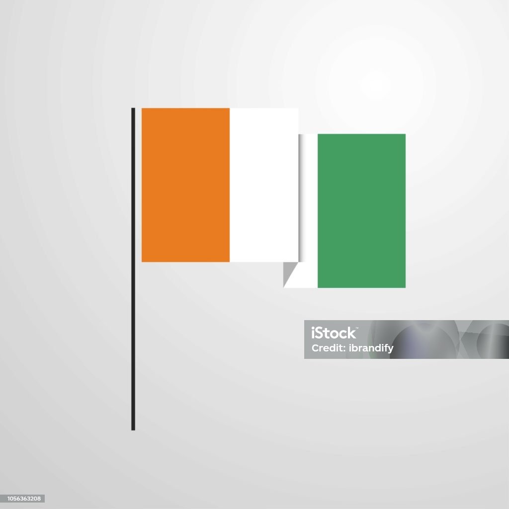 Cote D Ivoire Ivory Coast Waving Flag Design Vector Background Stock