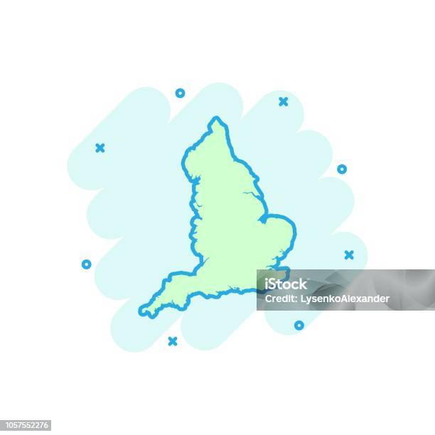 Caricature De Vecteur Icône De Carte De Langleterre Dans Le Style