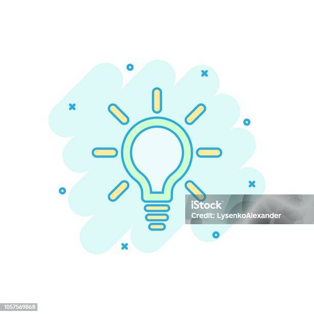Icône Dampoule Cartoon Vecteur Dans Le Style Comique Pictogramme Lampe