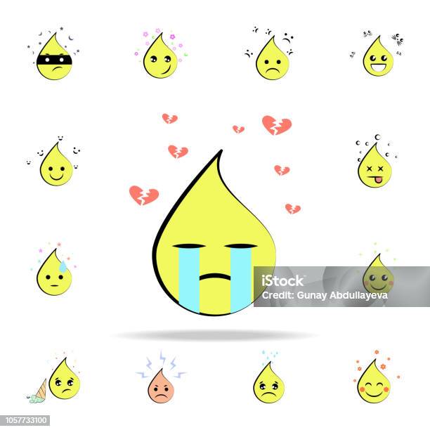 Emoji Huilende Pictogram Emoji Iconen Universele Instellen Voor Web En