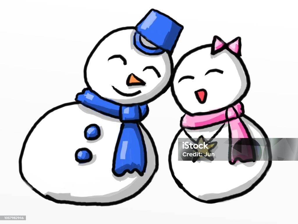A Couple Of Snowman Stock Illustration Download Image Now Carrot Cartoon Celebration Istock