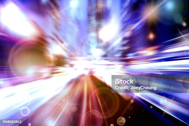 Jalur Lampu Lalu Lintas Gambar Abstrak Dengan Lingkaran Bokeh Foto Stok