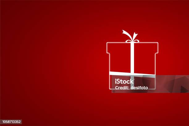 Desain Kotak Hadiah Natal Yang Dibungkus Merry Merah Kreatif Ilustrasi
