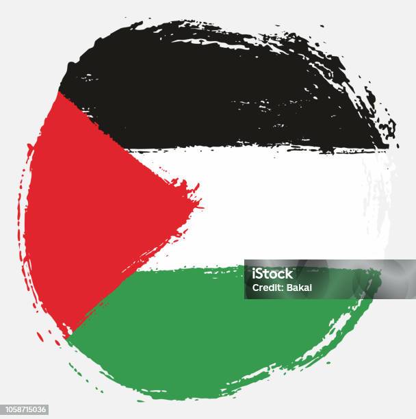 Tangan Vektor Bendera Lingkaran Palestina Dicat Dengan Sikat Bulat ... Tangan Vektor Bendera Lingkaran Palestina Dicat Dengan Sikat Bulat ...