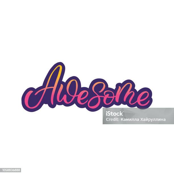 Stiker Huruf Yang Digambar Tangan Prasasti Mengagumkan Desain Sempurna
