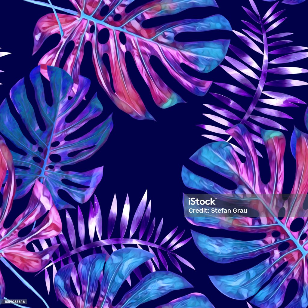 Tropical Flowers Seamless Pattern Stock Illustration Download Image