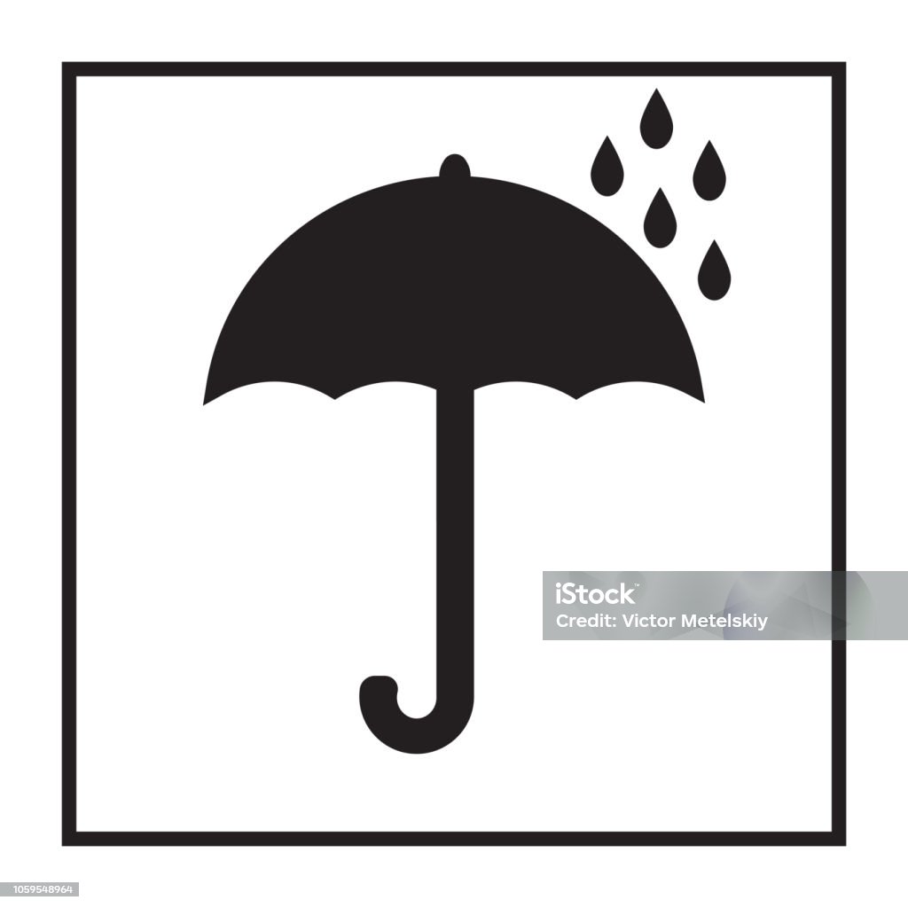 Icône De Parapluie Fragile Ou Symbole De Lemballage Illustration