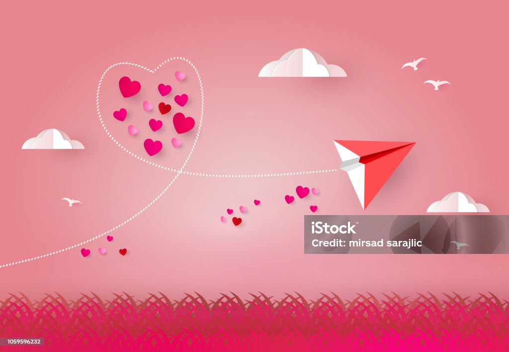 Ilustración De Papel Rojo Avión O Cohete Volador Se Parecen En Forma De
