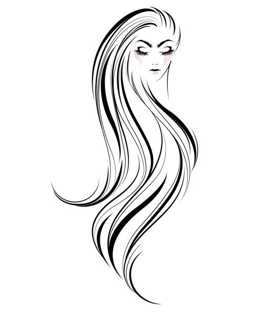 220 Girl Long Black Hair Stock Illustrations Royalty Free Vector