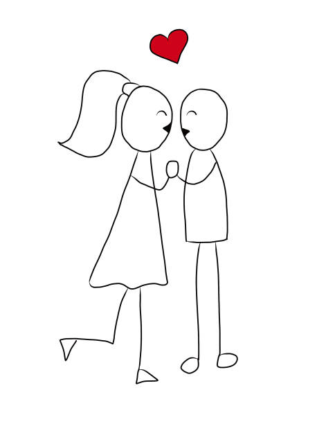 890 Stick Figures Kissing Stock Illustrations Royalty Free Vector