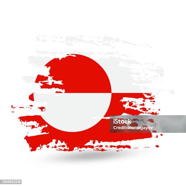 Grunge Sikat Stroke Dengan Bendera Nasional Greenland Ilustrasi Stok